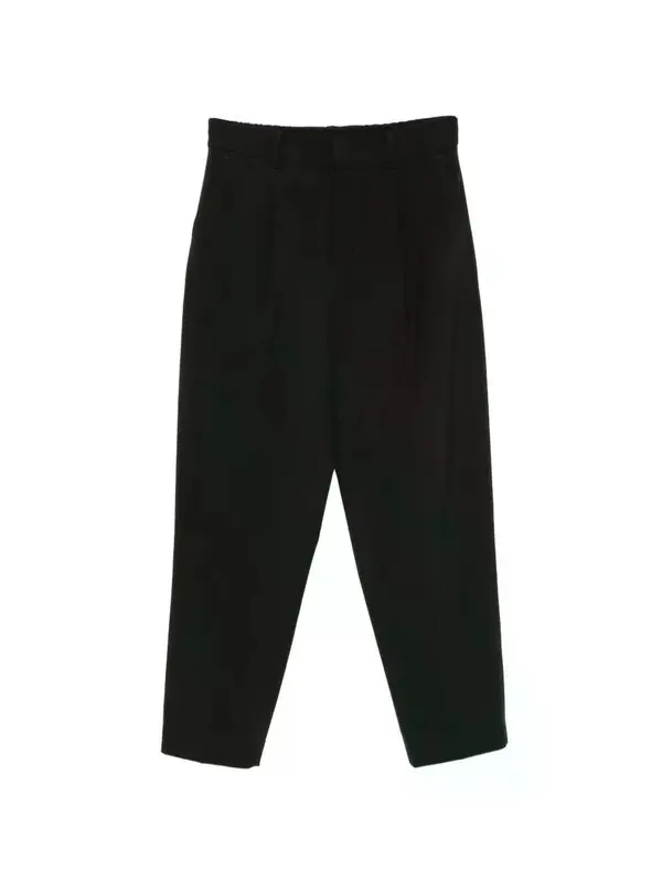 PT TORINO Pleated Tapered-leg Trousers - Black