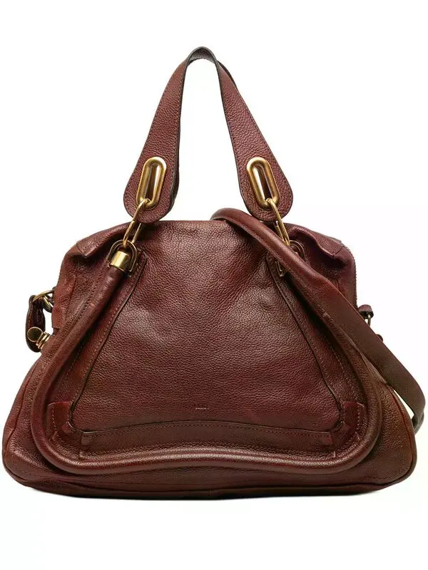 Chloé 2000-2026 Medium Leather Paraty Satchel - Brown