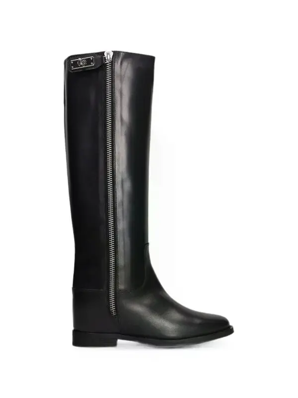 VIA ROMA 15 Zip-fastening Buckle-detail Knee-high Boots - Black