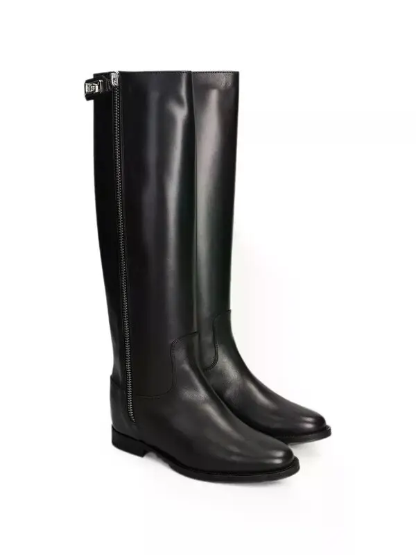 VIA ROMA 15 Zip-fastening Buckle-detail Knee-high Leather Boots