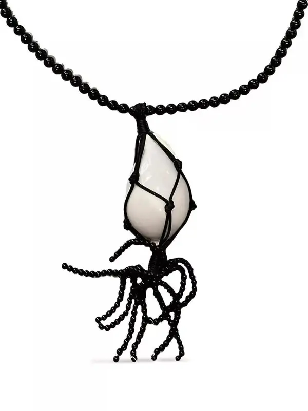 Mayol Bead-embellished Shell Pendant Necklace