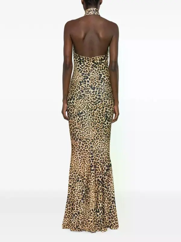 Norma Kamali Halterneck Fishtail Gown Maxi Dress