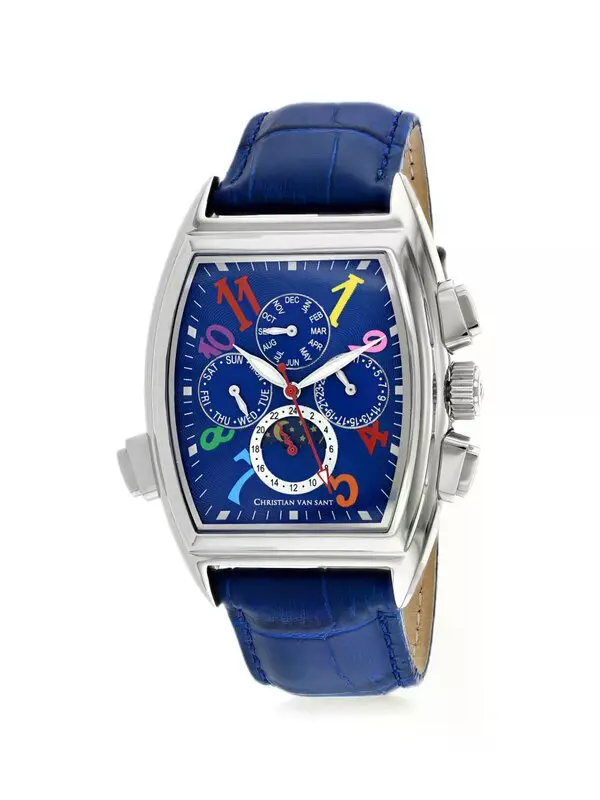 CHRISTIAN VAN SANT Grandeur 45mm Chronograph Watch - Blue
