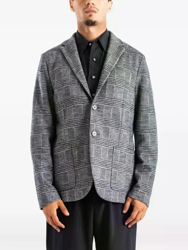 Harris Wharf London Prince Of Wales Check Single-breasted Blazer - Grey