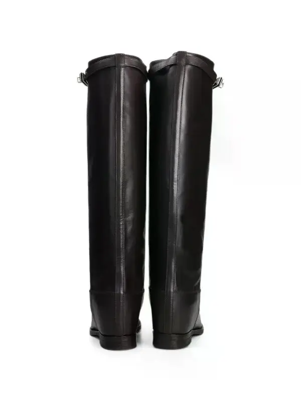VIA ROMA 15 Buckled Leather Knee-high Boots
