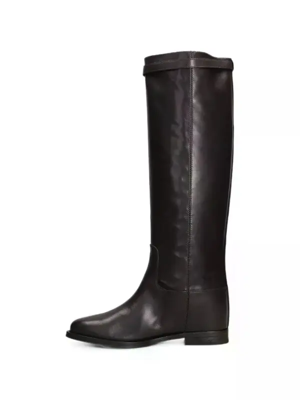 VIA ROMA 15 Buckled Leather Knee-high Boots