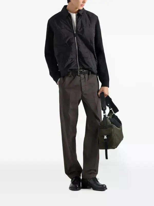 Prada Wool And Re-nylon Gabardine Cardigan