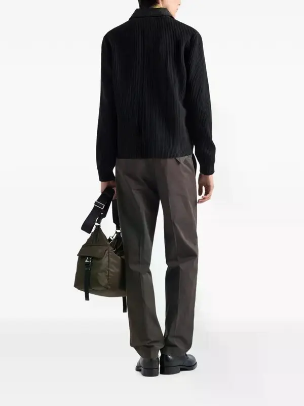 Prada Wool And Re-nylon Gabardine Cardigan