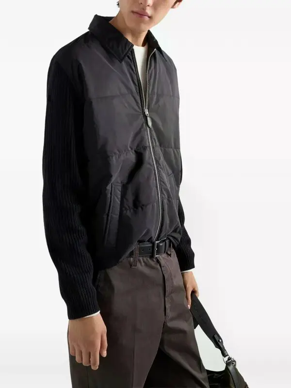 Prada Wool And Re-nylon Gabardine Cardigan