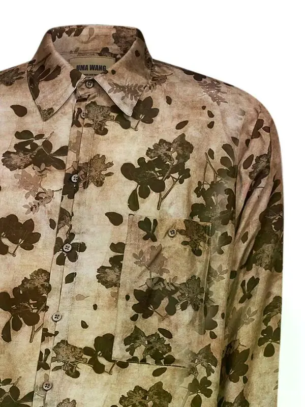 UMA WANG Floral-print Chest-pocket Shirt