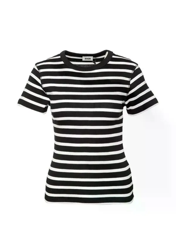 DRYKORN Koale Striped Ribbed T-shirt - Black