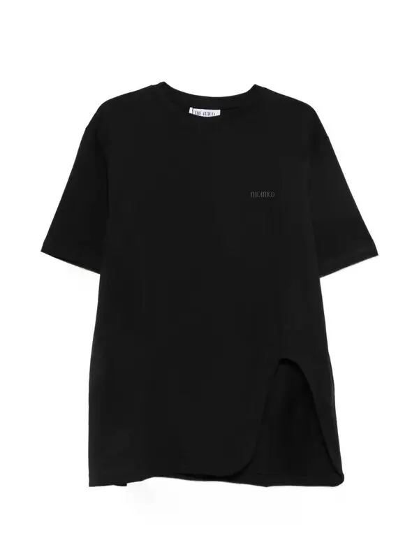 Attico Logo-embroidered T-shirt - Black