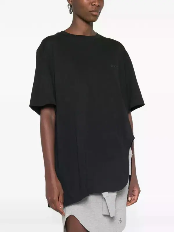 Attico Logo Embroidered T-shirt - Black
