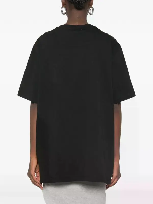 Attico Logo Embroidered T-shirt - Black