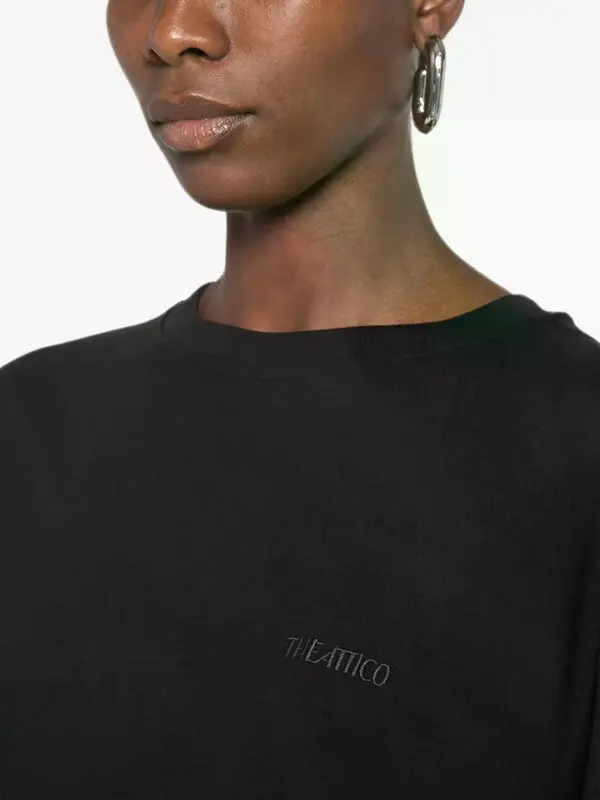 Attico Logo Embroidered T-shirt - Black