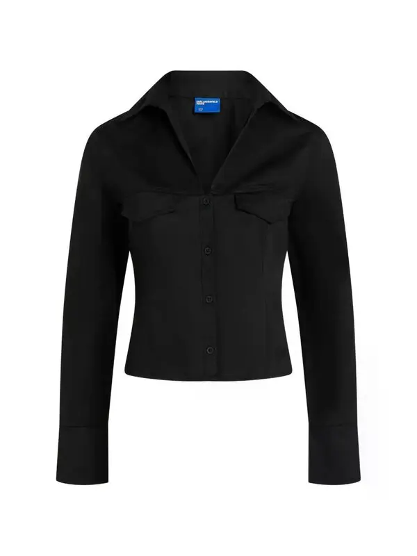 Karl Lagerfeld Button-up Flap-pocket Shirt - Black