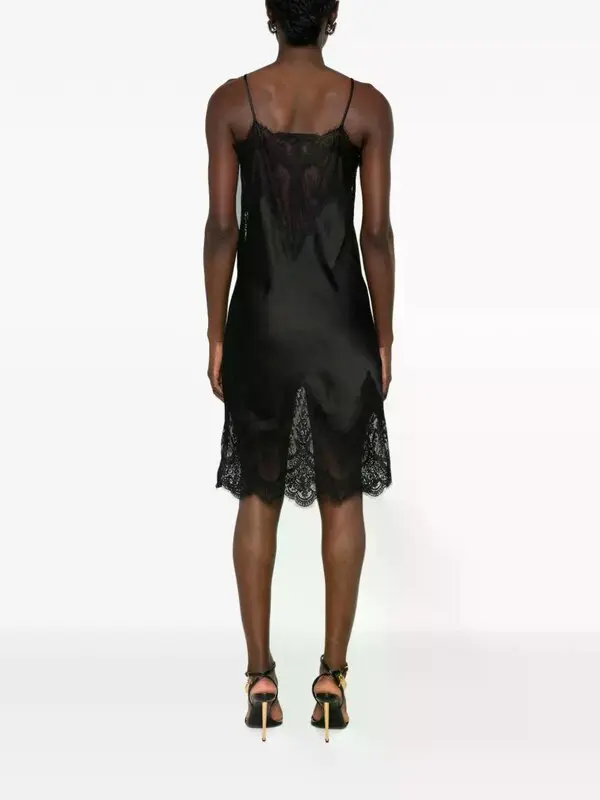 Norma Kamali Lace Trim Mini Dress