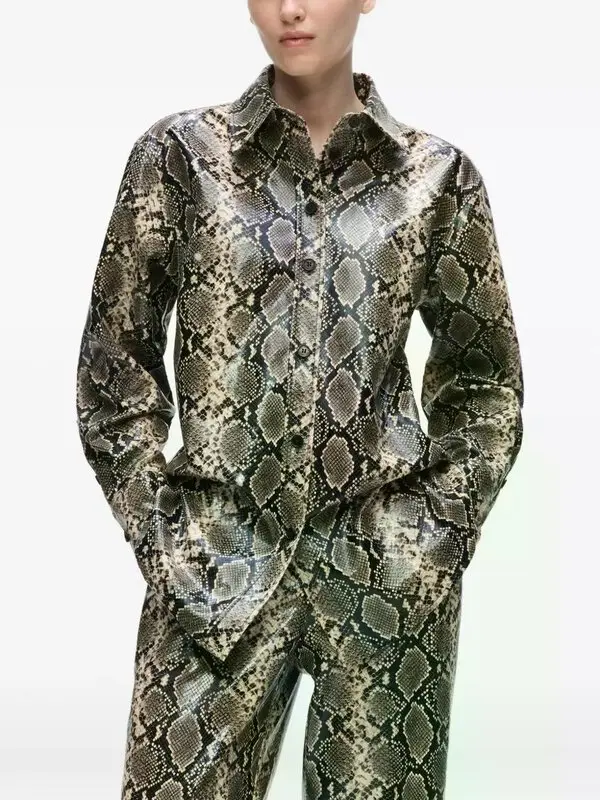 Karl Lagerfeld Faux-python Overshirt - Neutrals