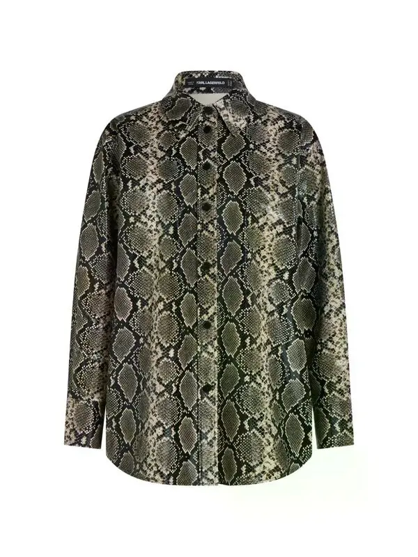 Karl Lagerfeld Faux-python Overshirt - Neutrals