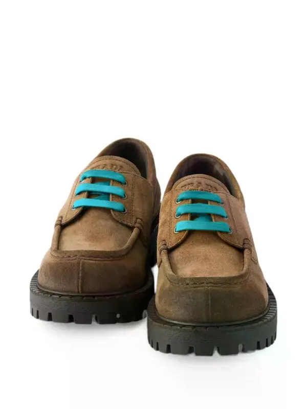 Prada Waxed Suede Lace-up Shoes