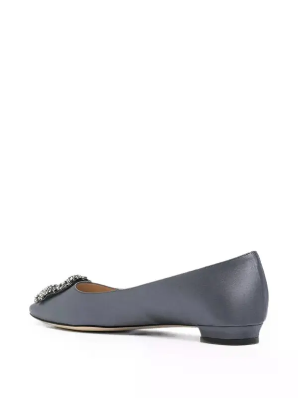 Manolo Blahnik Crystal-embellished Ballet Flats