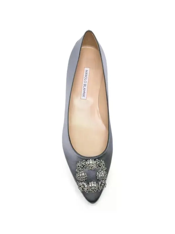 Manolo Blahnik Crystal-embellished Ballet Flats