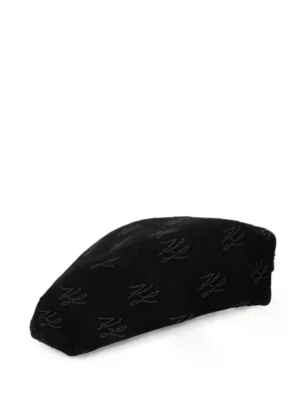 Karl Lagerfeld K/autograph Glitter Beret - Black