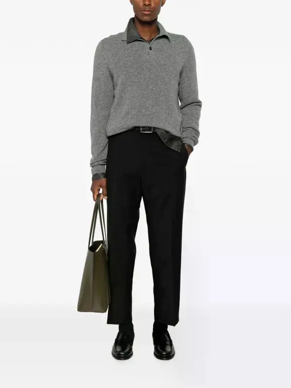 JIL SANDER Long-sleeve Wool Polo Shirt
