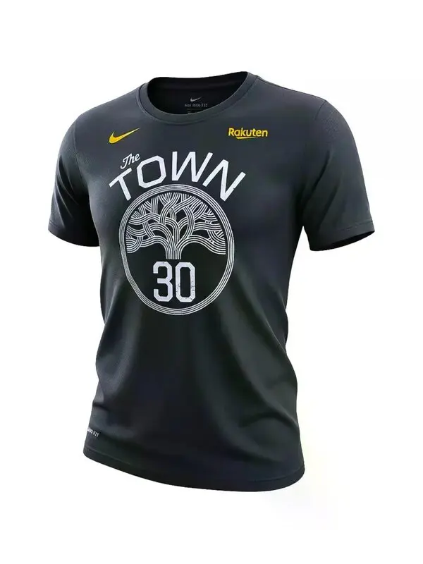 Nike X Nba Golden State Warriors Name & Number Stephen Curry T-shirt - Black