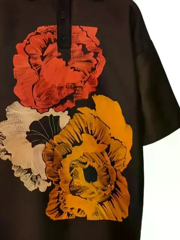 FERRAGAMO Floral-print Short-sleeve Polo Shirt
