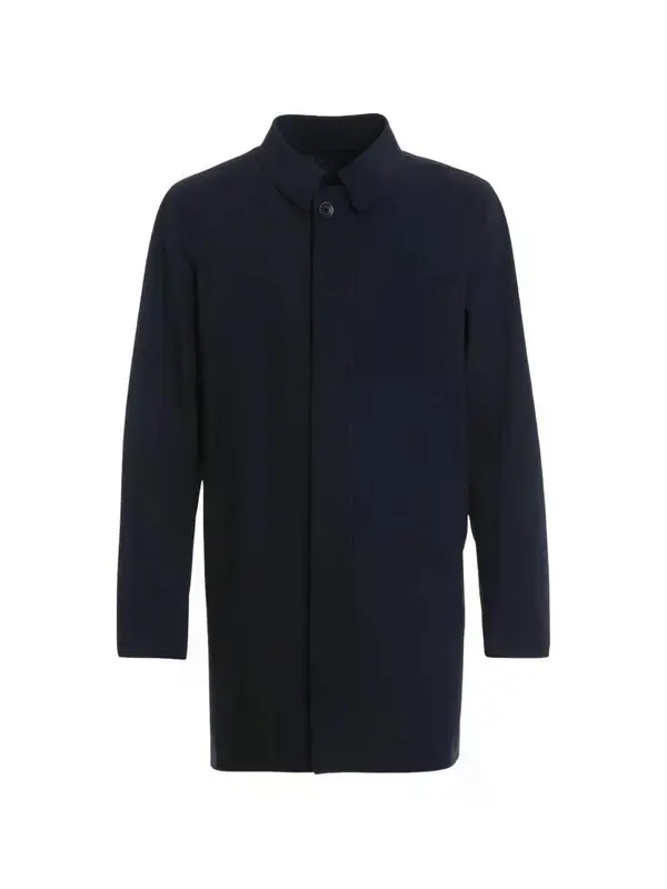Herno Concealed-fastening Car Coat - Blue