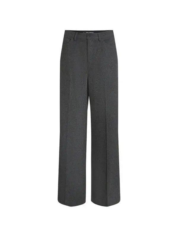 Karl Lagerfeld Wide-leg Flannel Trousers - Grey