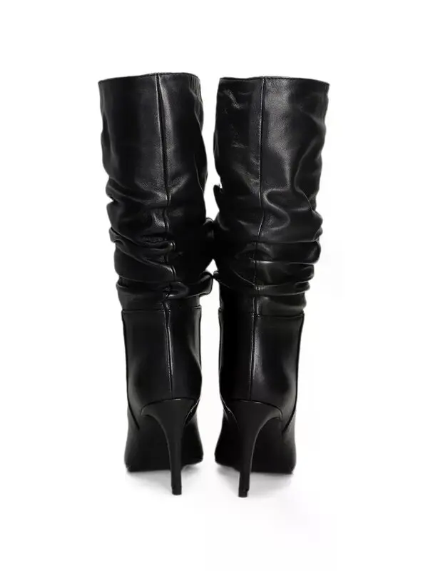 VIA ROMA 15 Ruched Pointed-toe Stiletto Boots