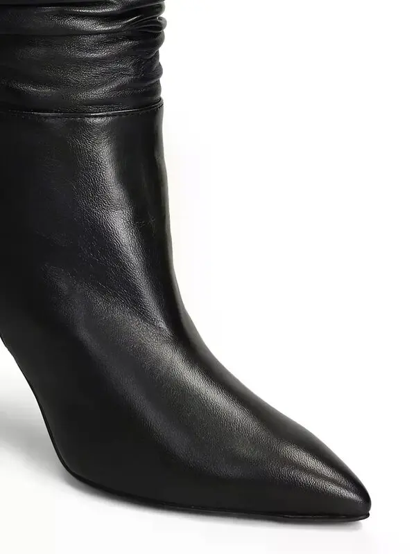VIA ROMA 15 Ruched Pointed-toe Stiletto Boots