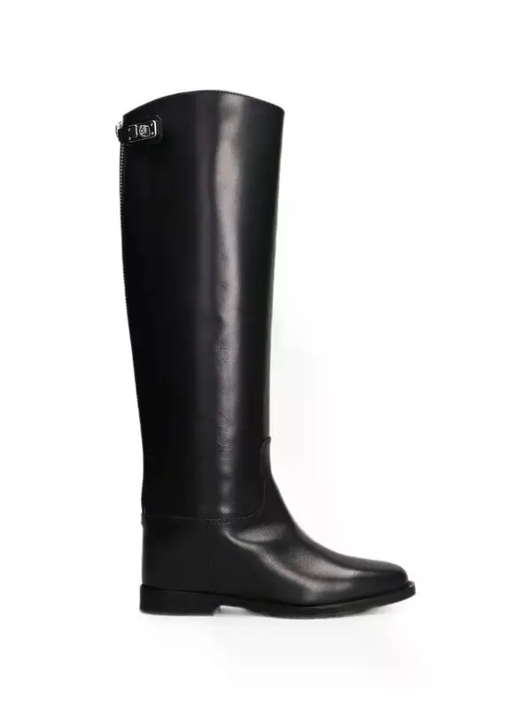 VIA ROMA 15 Rear-zip-fastening Knee-high Boots - Black