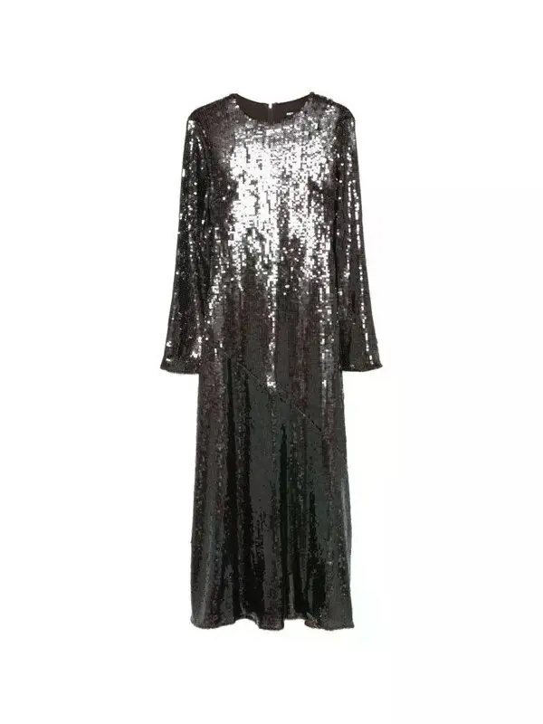 ROTATE BY BIRGER CHRISTENSEN Sequin Embellished Long Sleeve Maxi Dress - Black