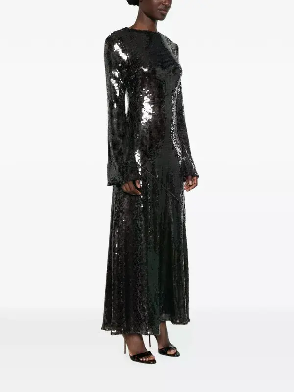ROTATE BY BIRGER CHRISTENSEN Sequin Embellished Maxi Dress - Black