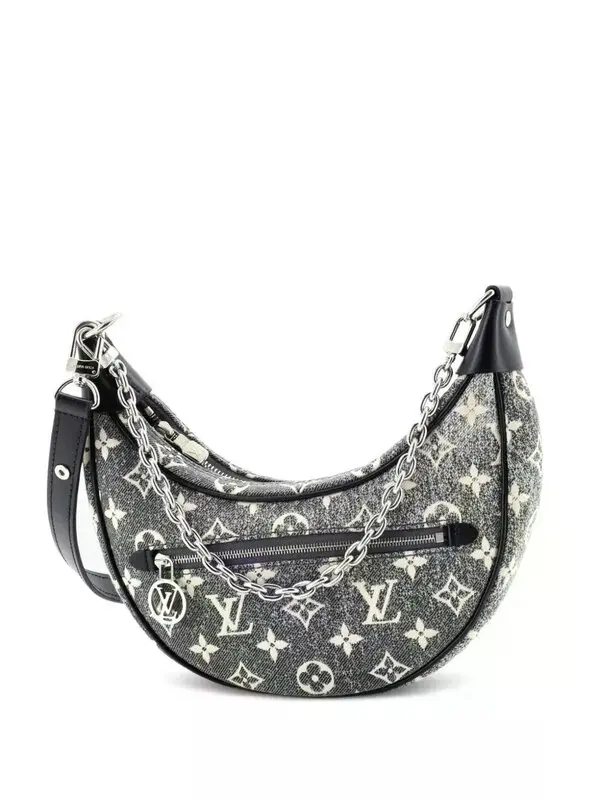 LOUIS VUITTON Monogram Jacquard Denim Hobo Bag - Black