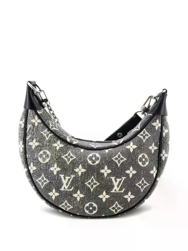 LOUIS VUITTON Monogram Jacquard Denim Hobo Bag - Black