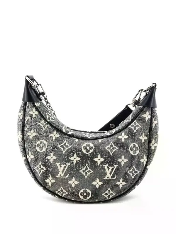 LOUIS VUITTON Monogram Jacquard Denim Hobo Bag - Black
