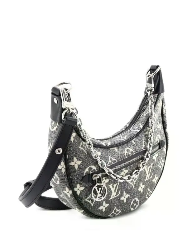 LOUIS VUITTON Monogram Jacquard Denim Hobo Bag - Black