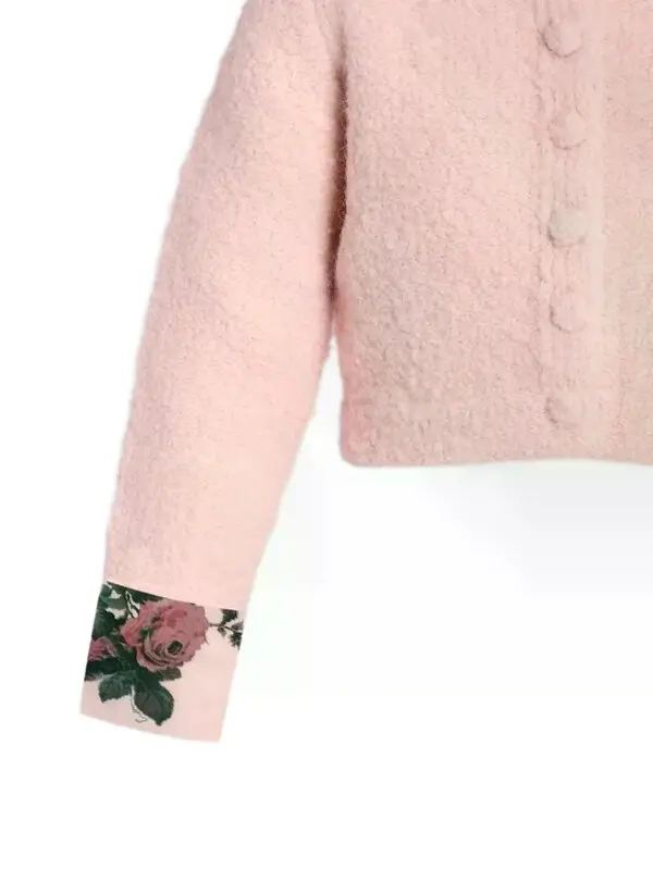 Erdem Bouclé Floral-detail Cardigan