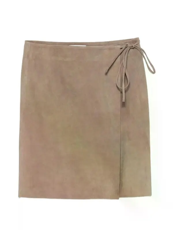 ST. AGNI Suede Wrap Skirt