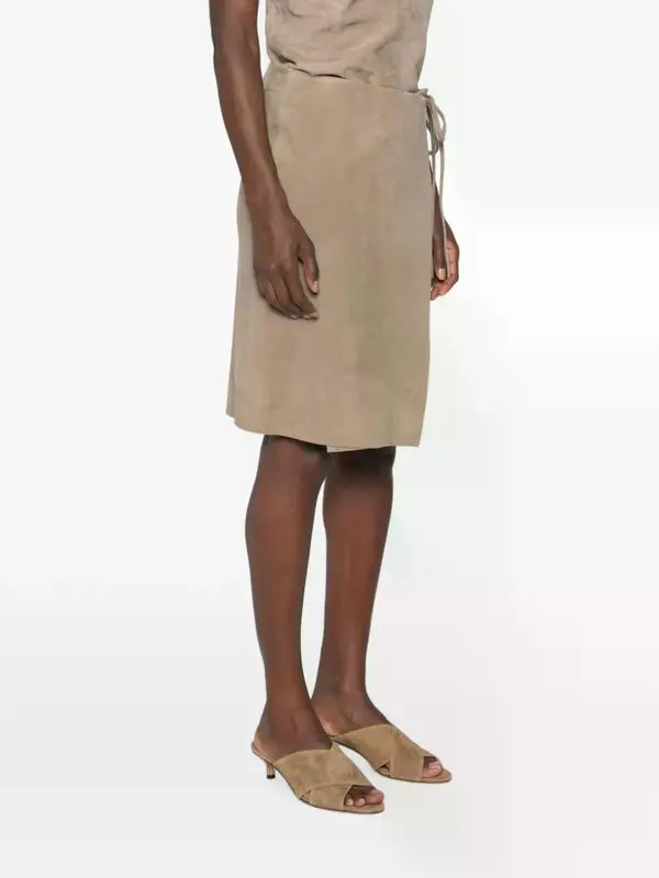 ST. AGNI Suede Wrap Skirt