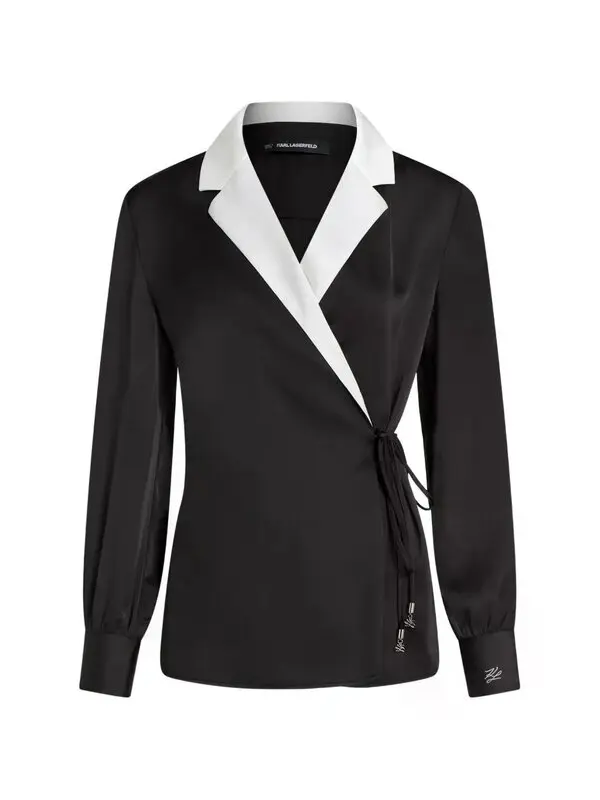 Karl Lagerfeld Satin Wrap Blouse