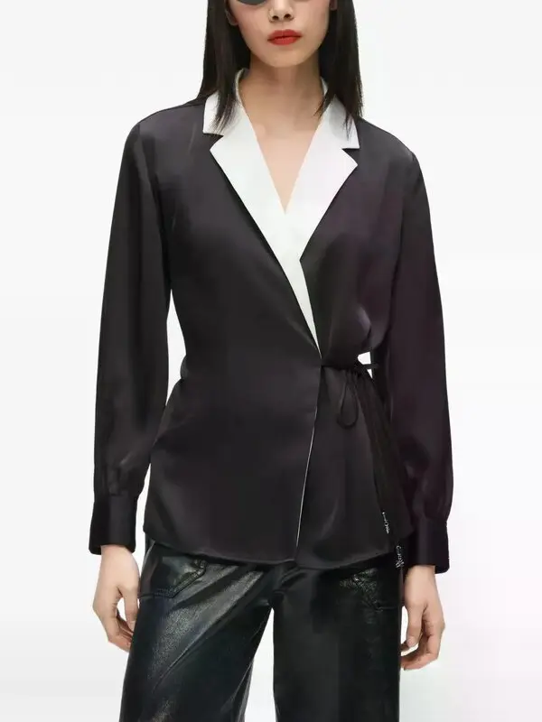 Karl Lagerfeld Satin Wrap Blouse