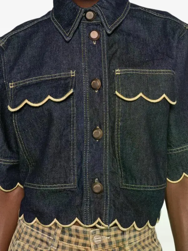 Farm Rio Scallop-edge Shirt