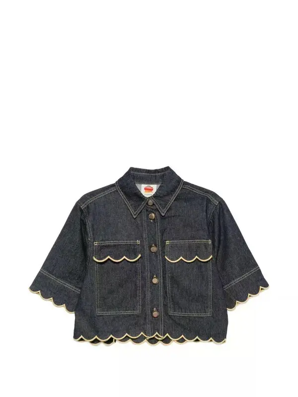 Farm Rio Scallop-edge Shirt - Blue