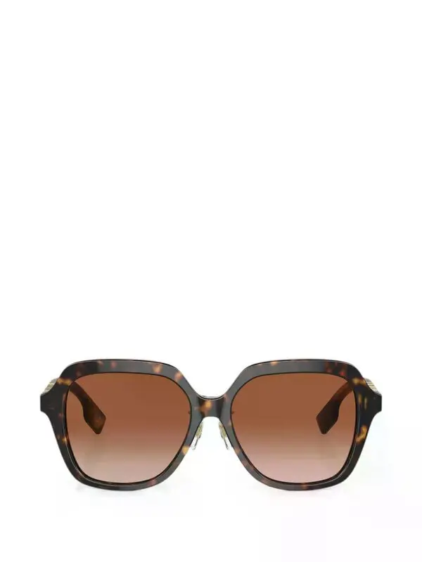 Burberry Logo-plaque Square-frame Sunglasses - Brown