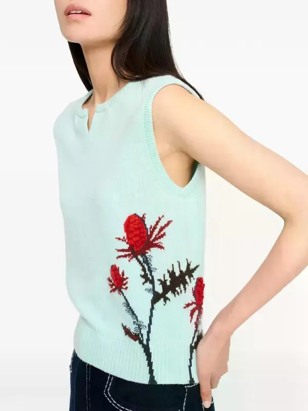 BARRIE Thistle-motif Sleeveless Top
